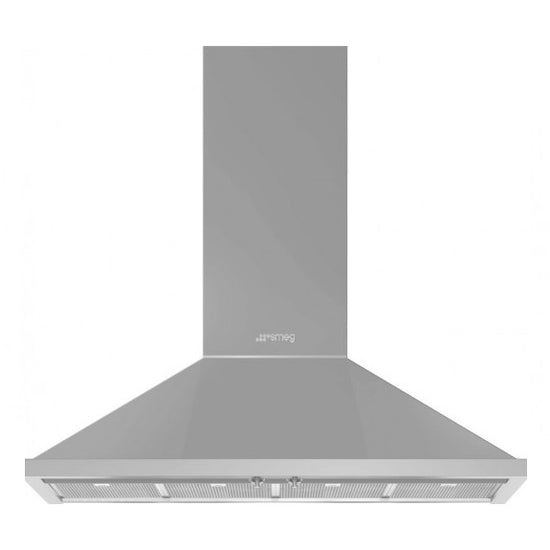 Smeg 120cm Portofino Pyramid Wall Mounted Rangehood - Stainless Steel ...